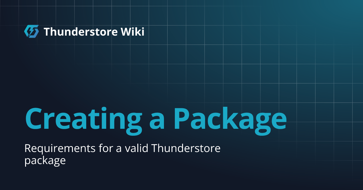 Creating a Package | Thunderstore Wiki